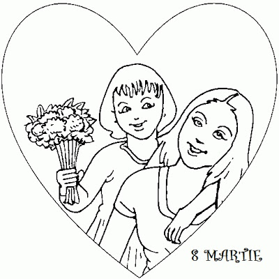 40 planșe de colorat 8 Martie